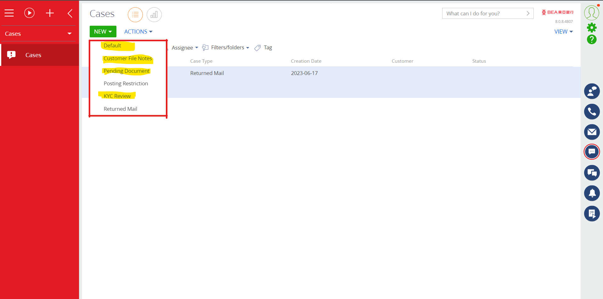 Hide a page in a new button (Hide an option from the new button drop down) | Community Creatio